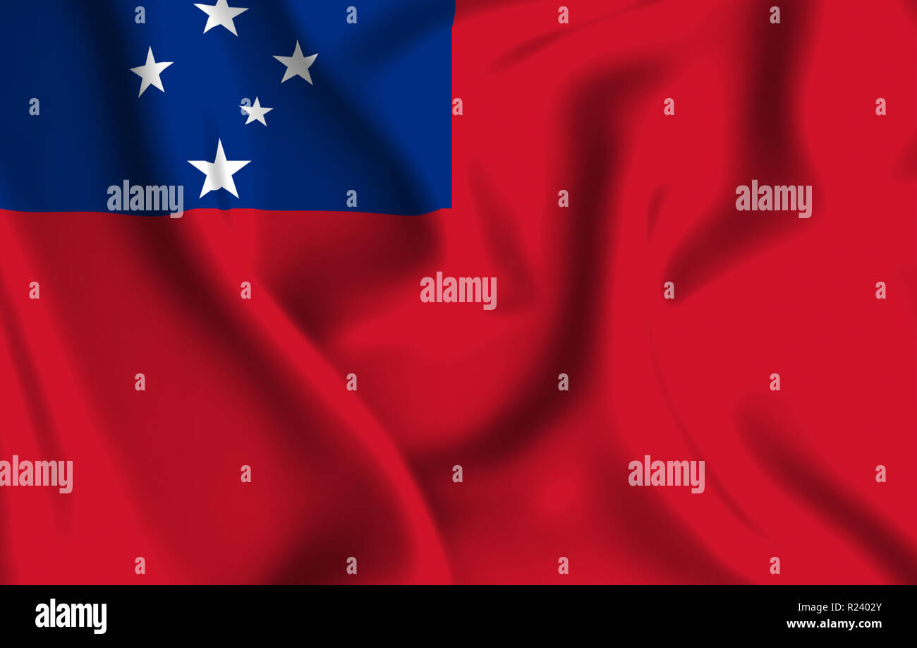 Samoa 3D waving flag illustration. Texture can be used as background ...