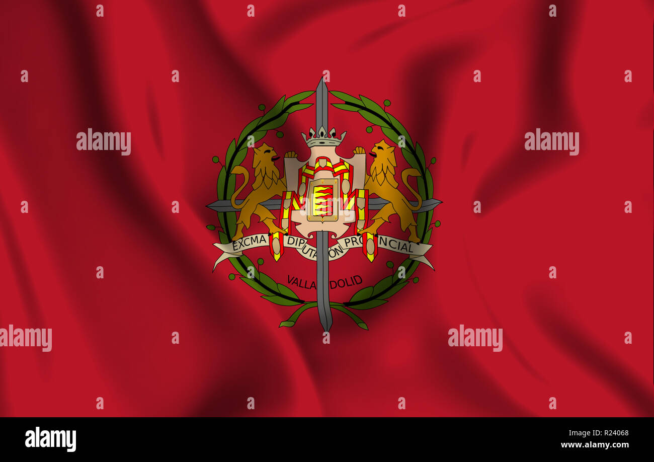 Valladolid 3D waving flag illustration. Texture can be used as ...