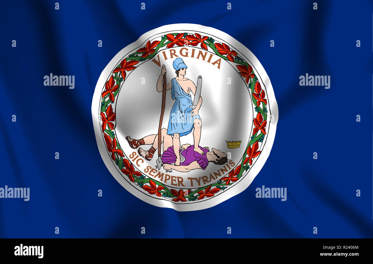 Virginia 3D waving flag illustration. Texture can be used as background ...