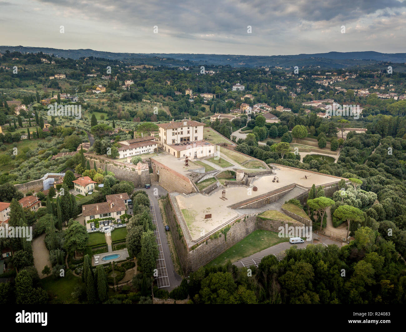 Aerial panorama of Belvedere fort in the popular tourist destination ...