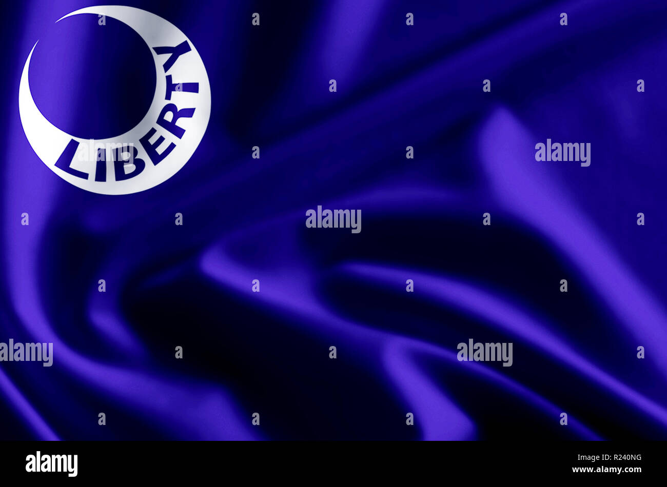 Fort Moultrie 3D waving and closeup flag illustration with reflections ...