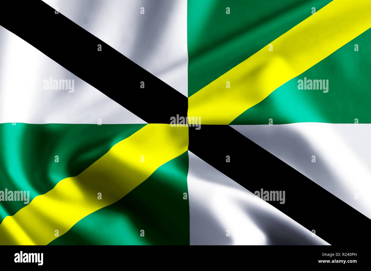 Monterey California 3D waving and closeup flag illustration with ...