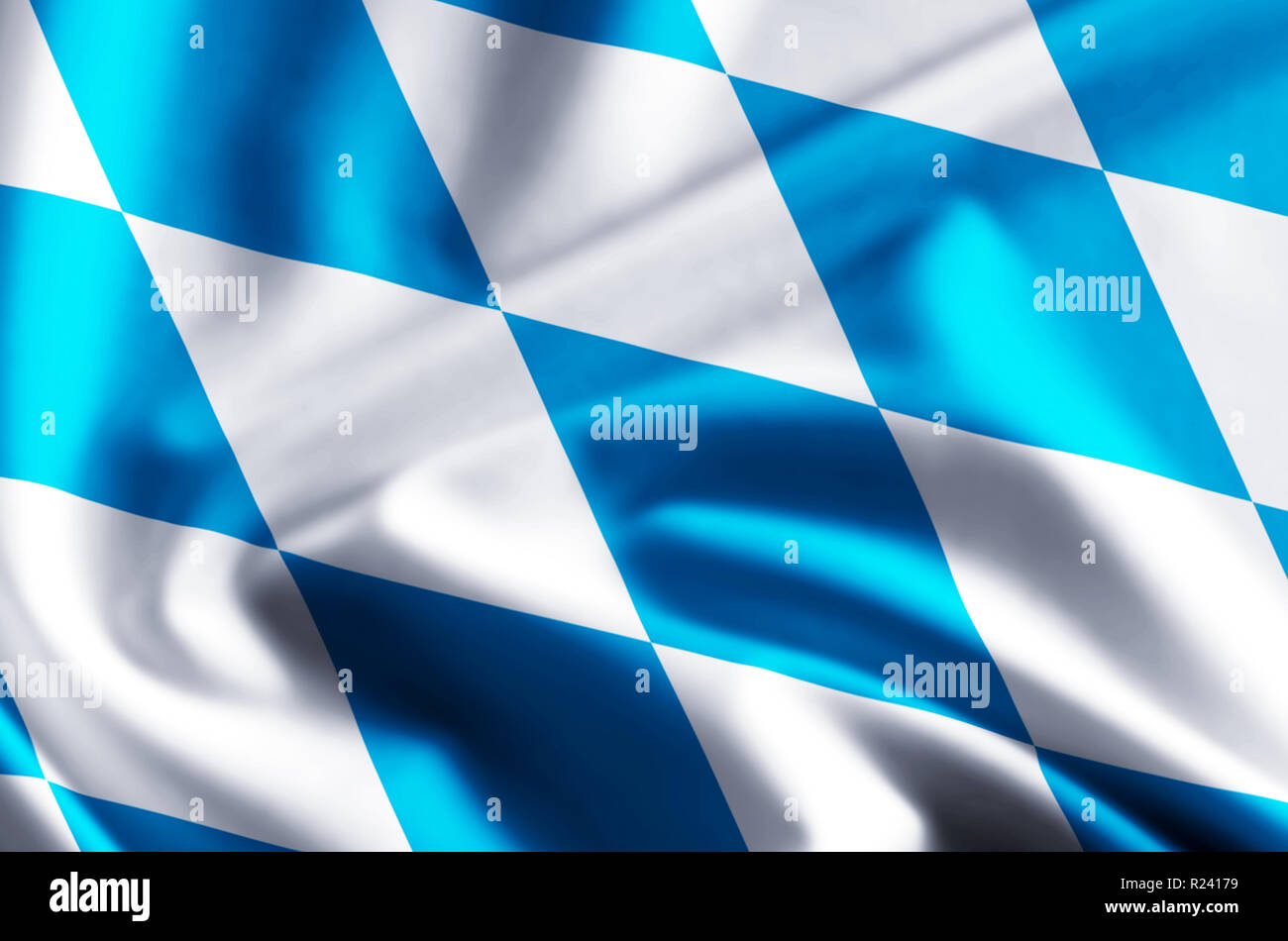 Bavaria 3D waving and closeup flag illustration with reflections ...