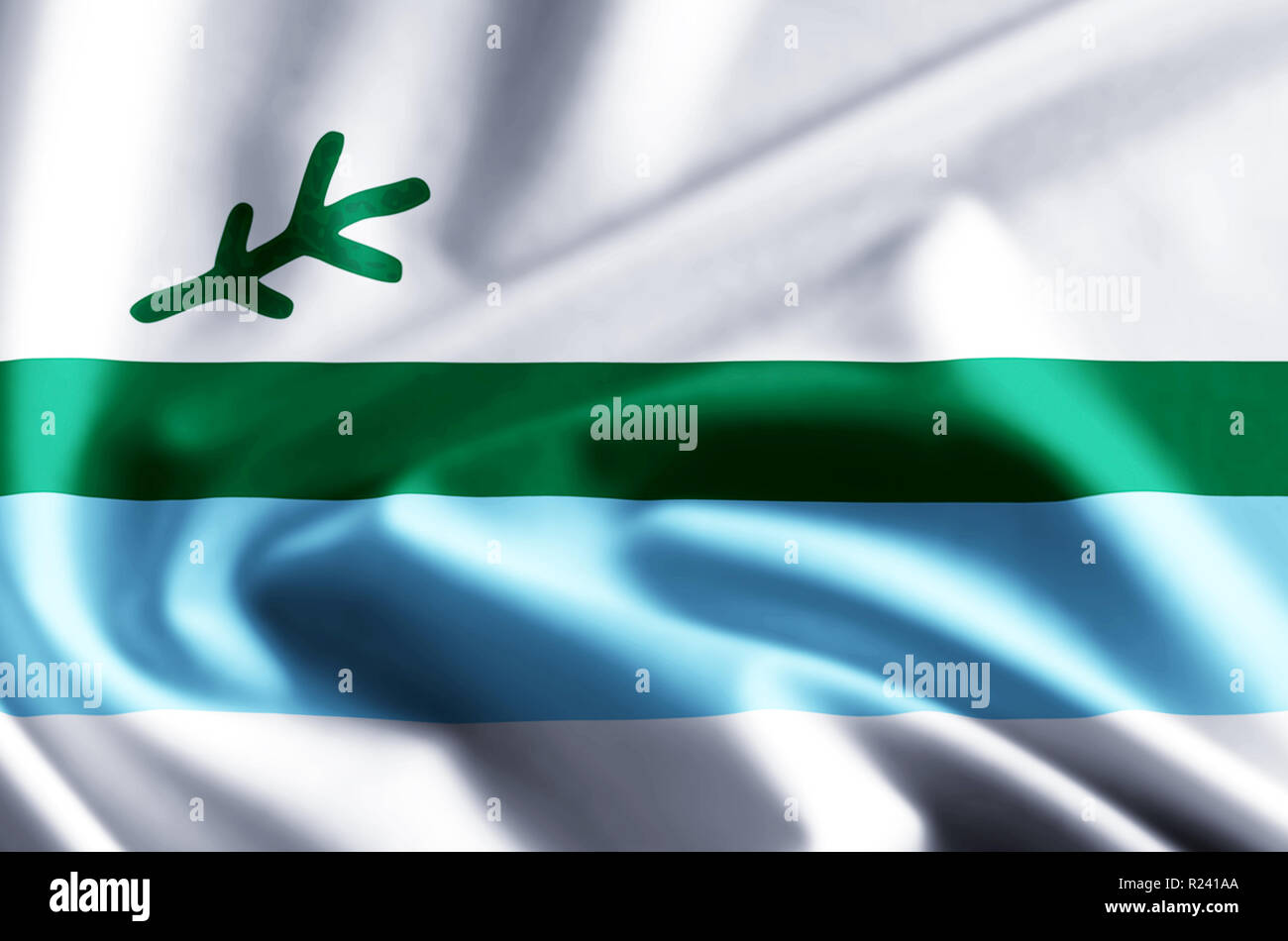 Labrador 3D waving and closeup flag illustration with reflections ...