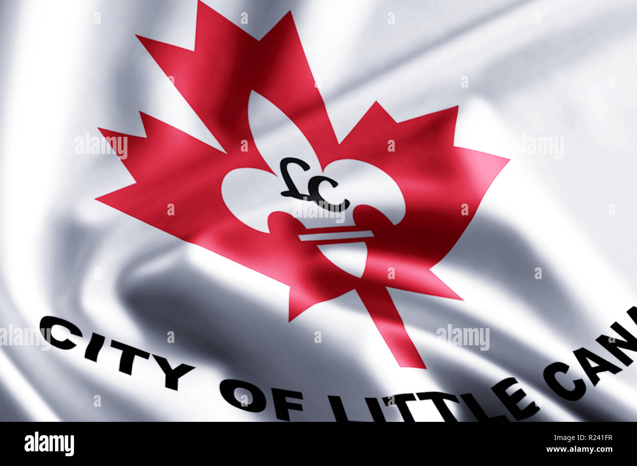 Little Canada Minnesota 3D waving and closeup flag illustration with ...
