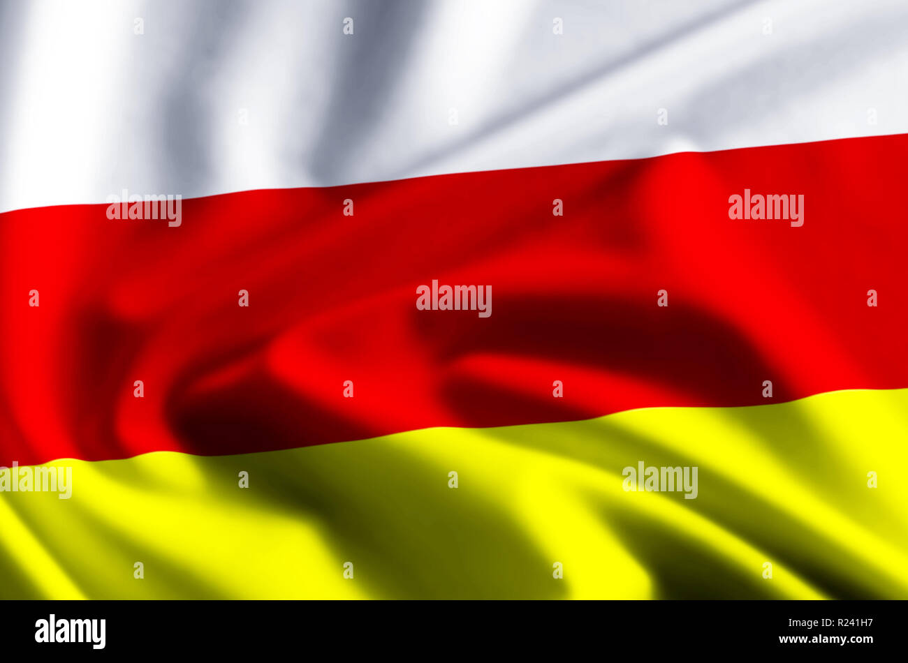 Santa Barbara California 3D waving and closeup flag illustration with ...