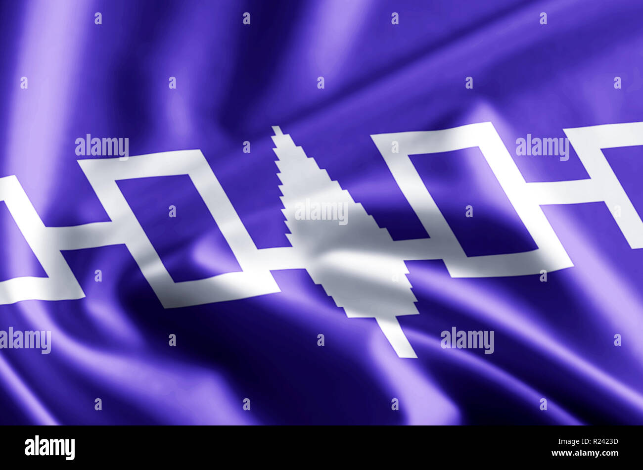 Iroquois Confederacy 3D waving and closeup flag illustration with ...