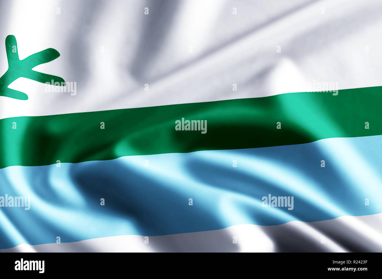 Labrador 3D waving and closeup flag illustration with reflections ...