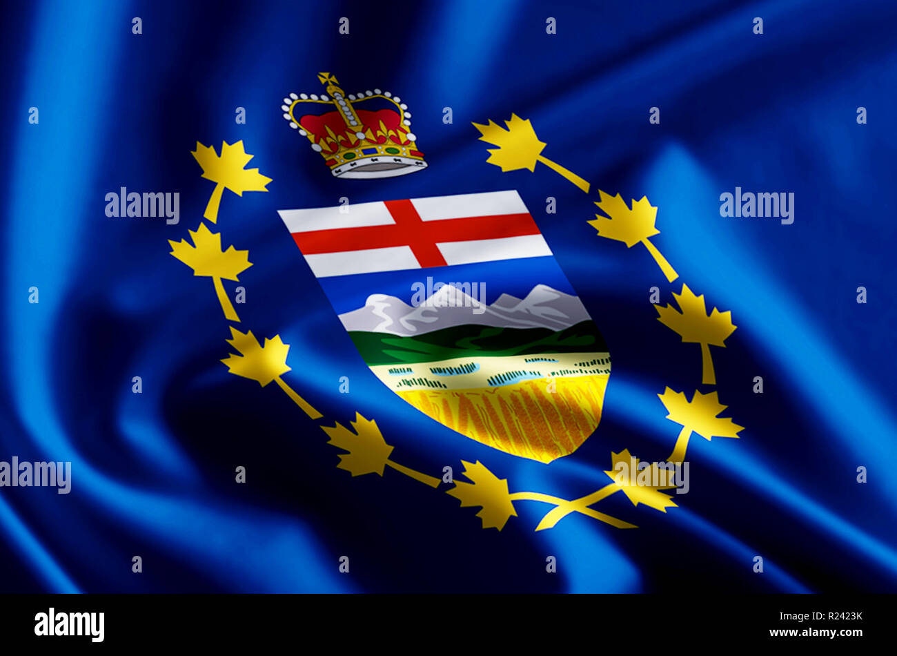 Lieutenant-Governor Of Alberta 3D waving and closeup flag illustration ...