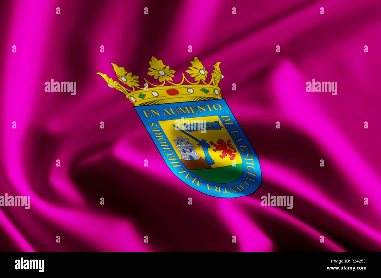 Alava 3D waving and closeup flag illustration with reflections. Usable for background and ...