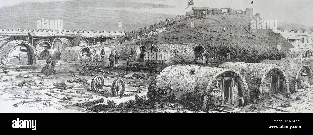 Engraving depicting the war in China showing the interior of the North ...