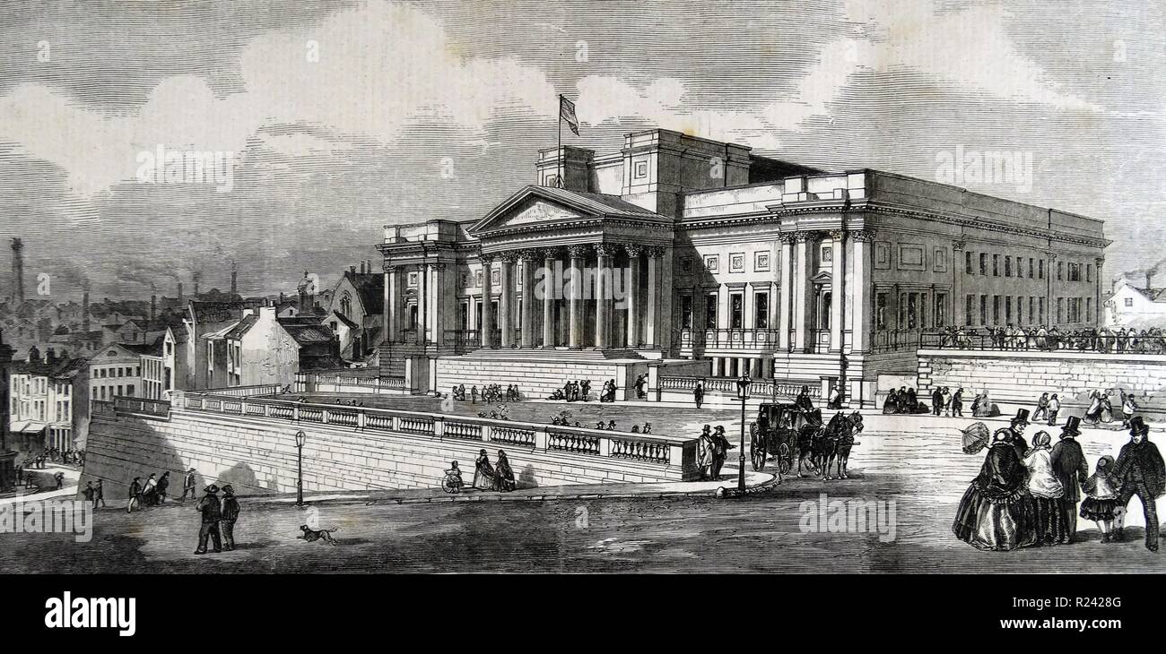 Engraving depicting the free public library and museum, Liverpool ...