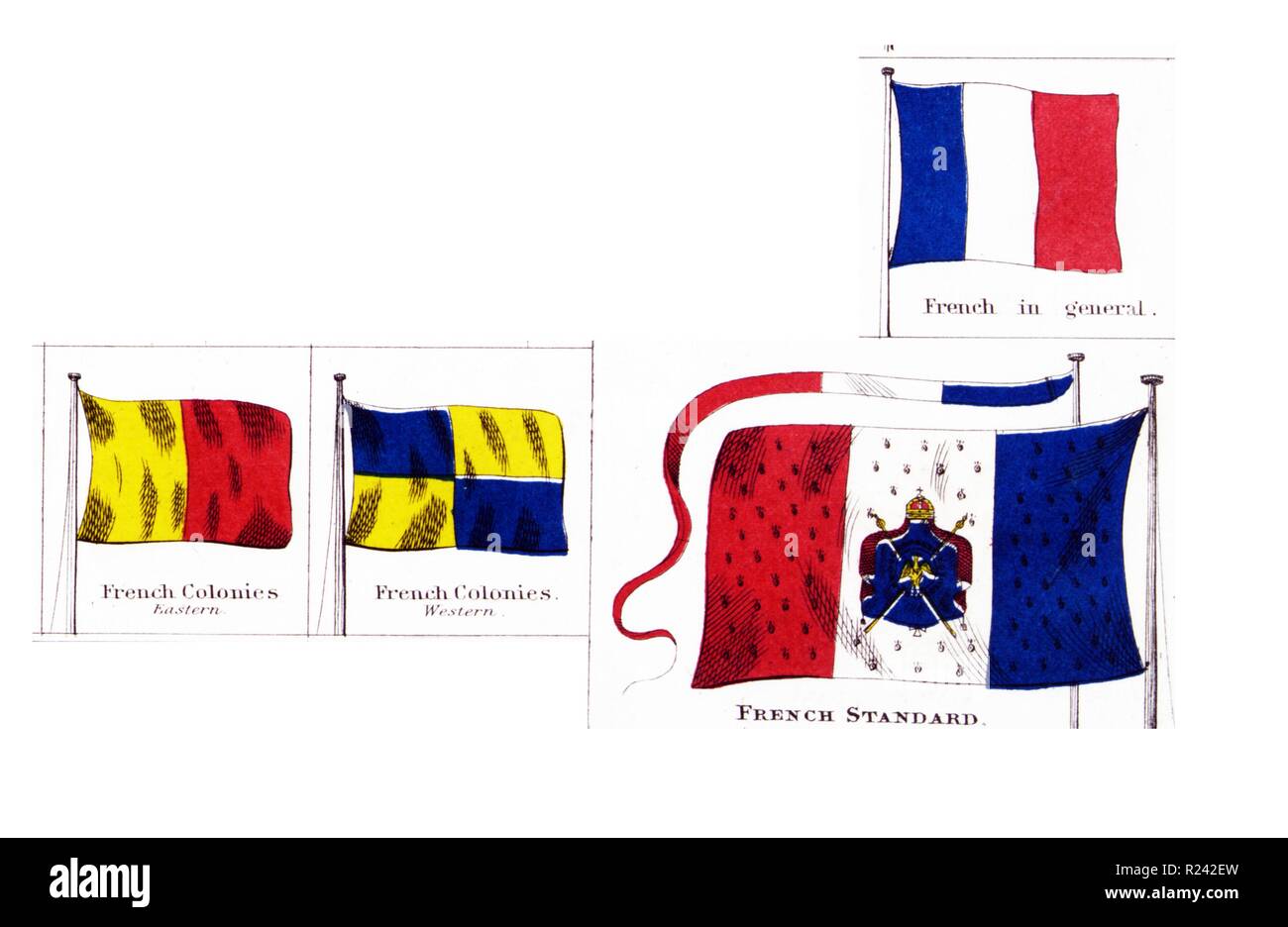 French national and colonial flags 1914 Stock Photo - Alamy