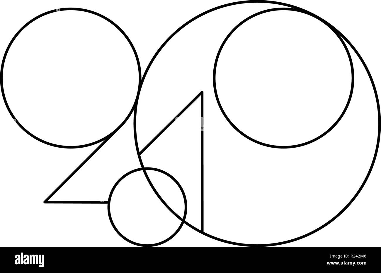 2019 logo new year vector on white background. Lettering for prints web ...