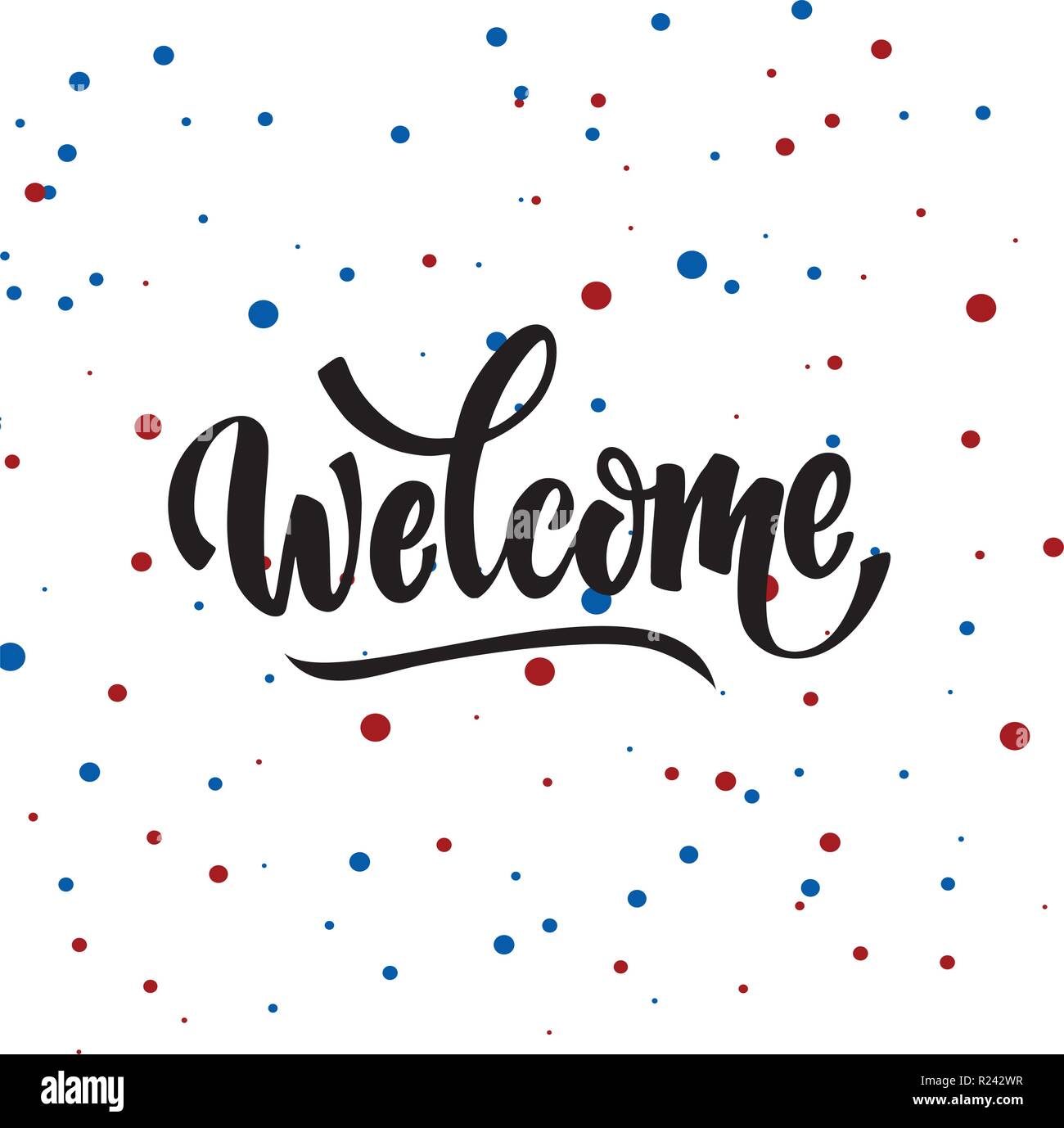 Welcome lettering design hi-res stock photography and images - Alamy
