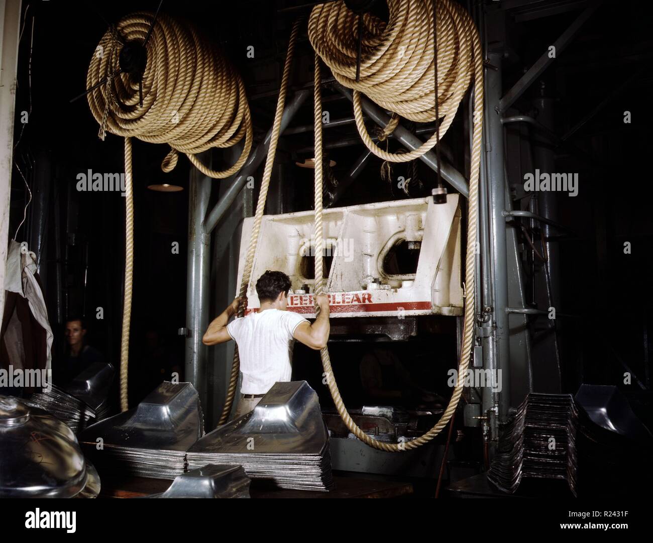 operating a drop hammer that made sheet metal parts for aircraft ...
