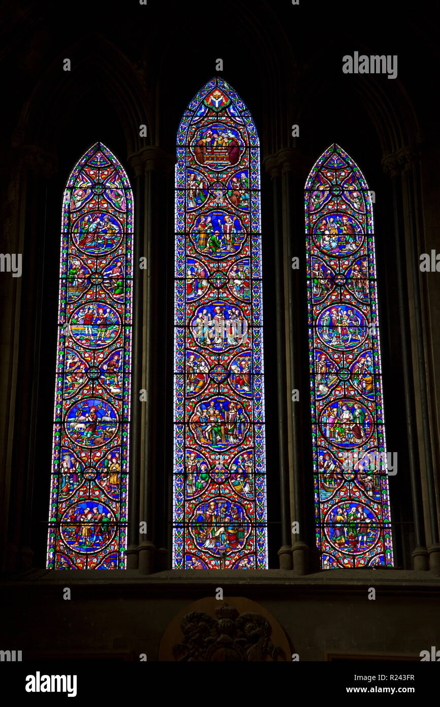 Stained Glass Window, St Patricks Cathedral; Dublin; Ireland Stock ...