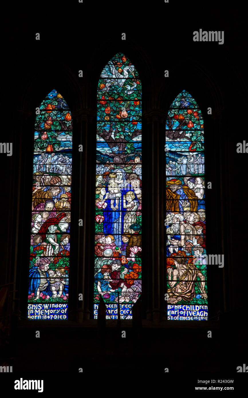 Stained Glass Window, St Patricks Cathedral; Dublin; Ireland Stock ...