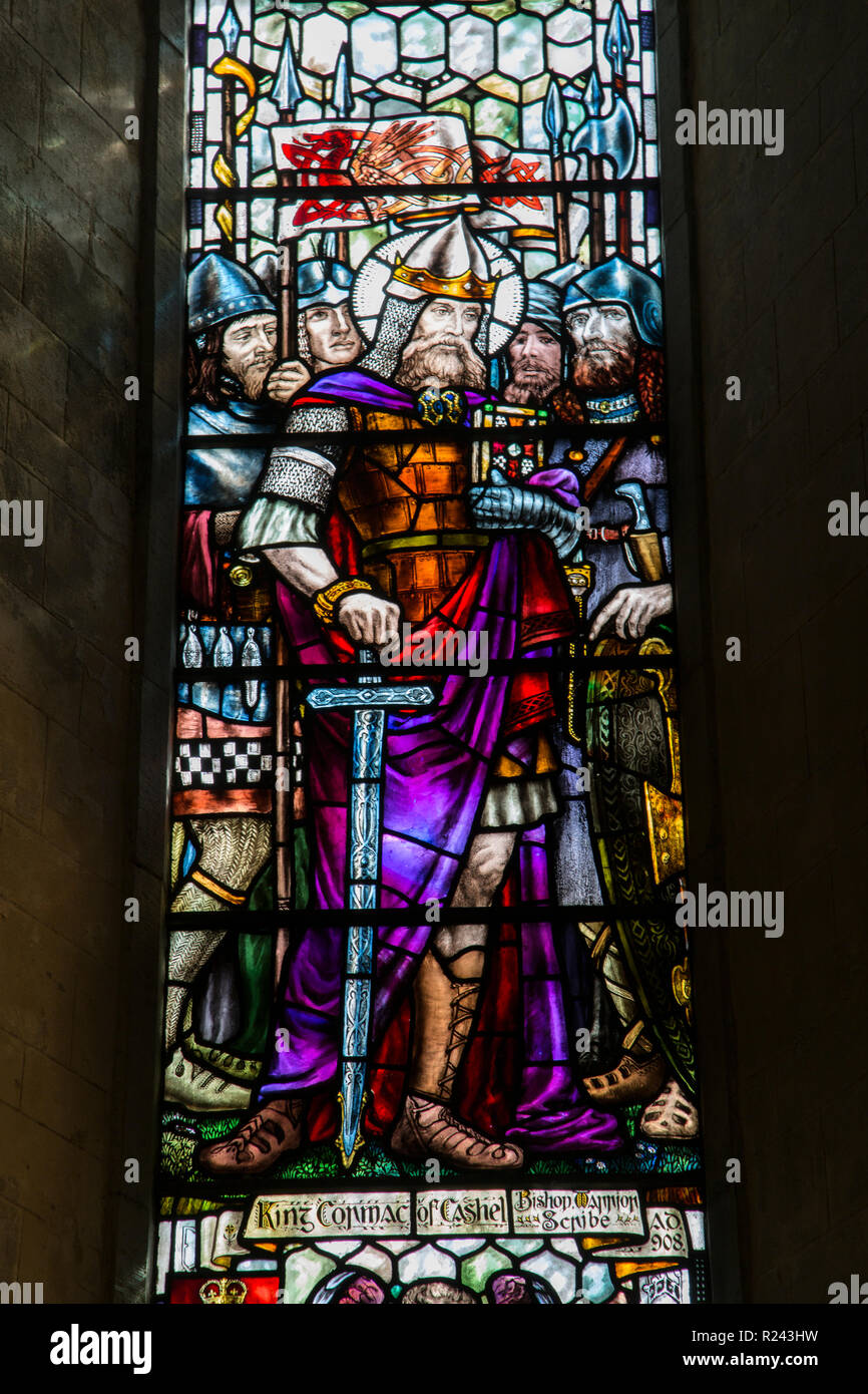 Stained Glass Window, St Patricks Cathedral; Dublin, Ireland Stock ...