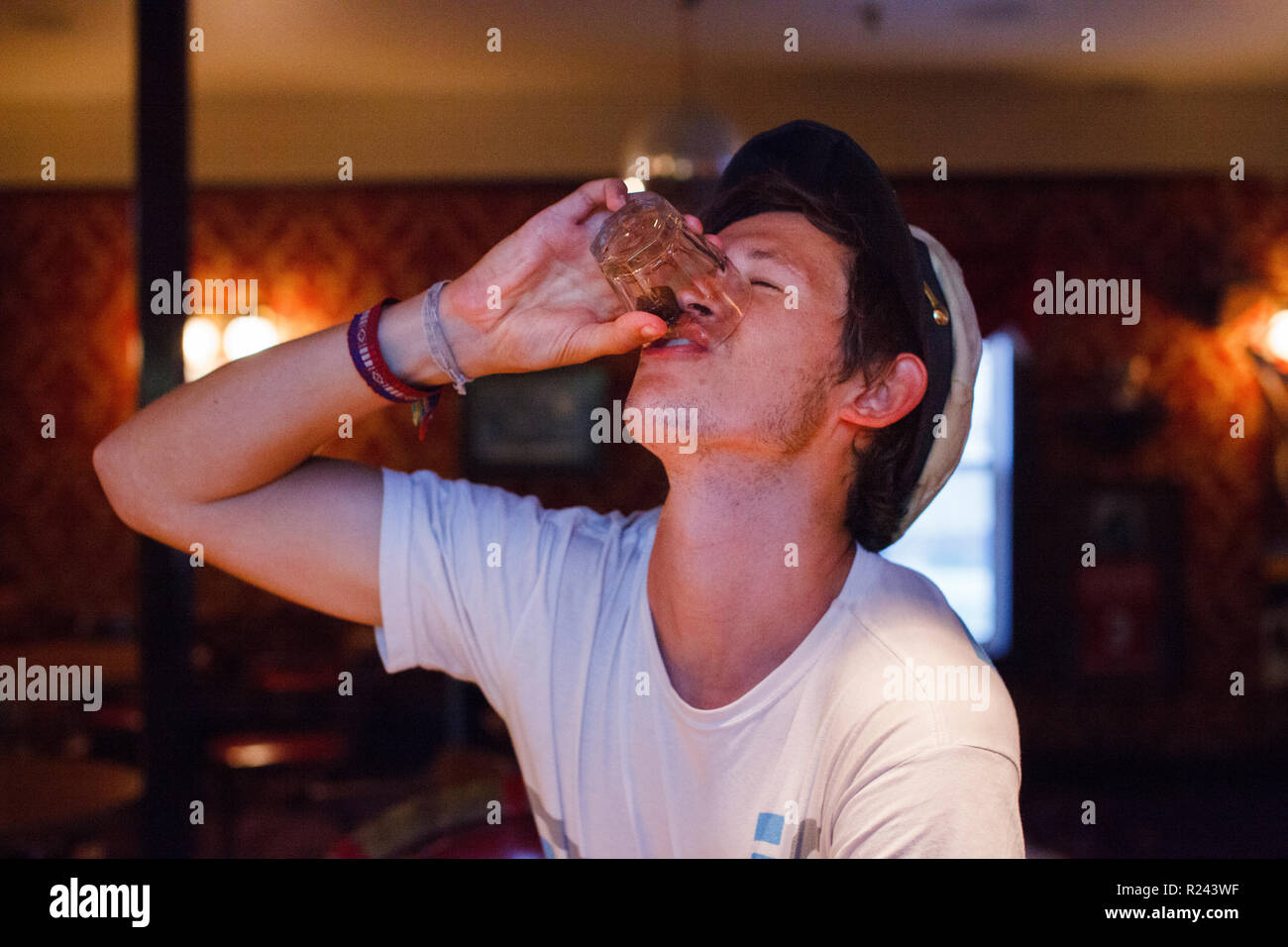 An unsuspecting tourist 'kisses the toe' by drinking the Downtown Hotel ...