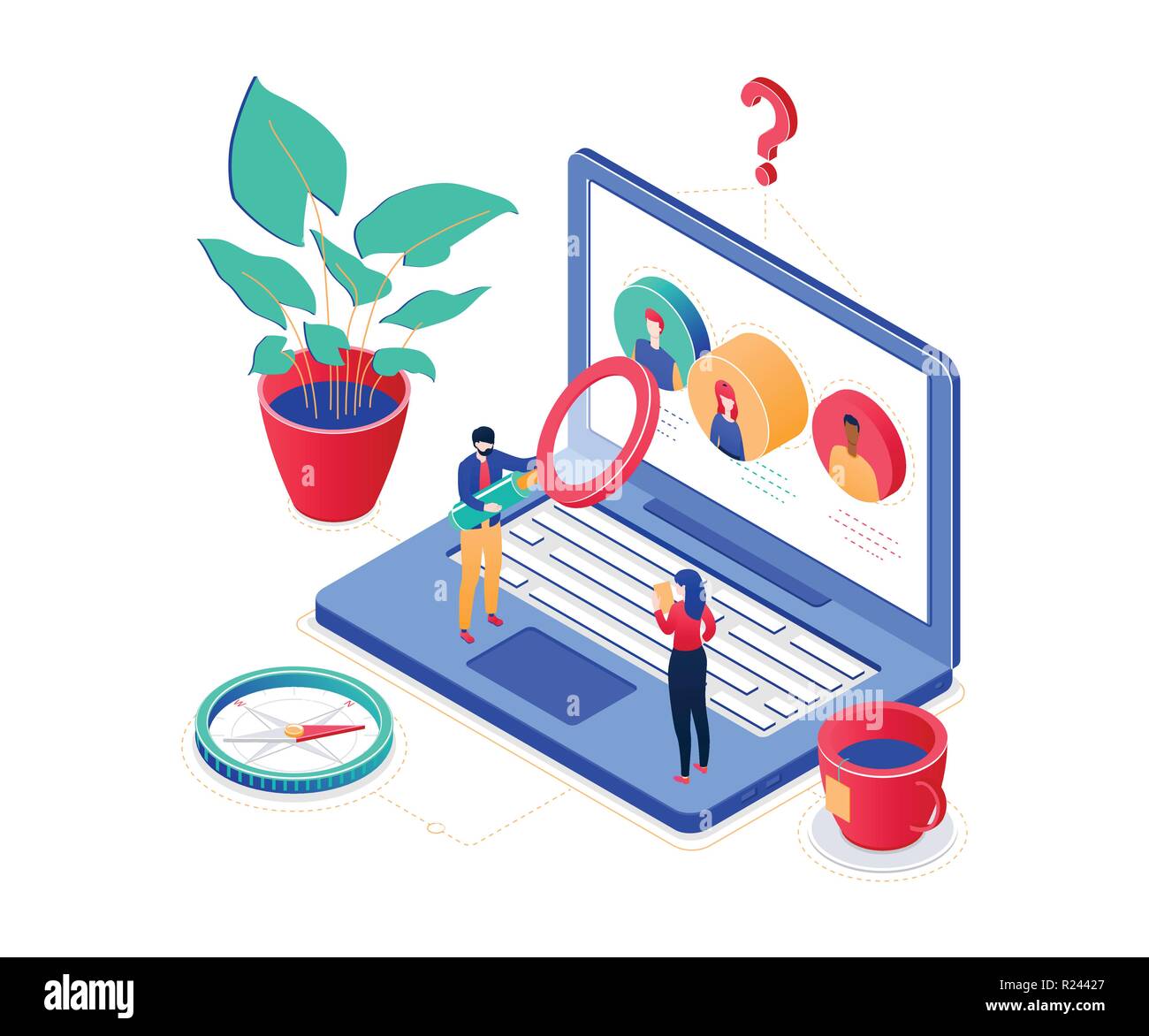 HR management - modern colorful isometric vector illustration Stock ...