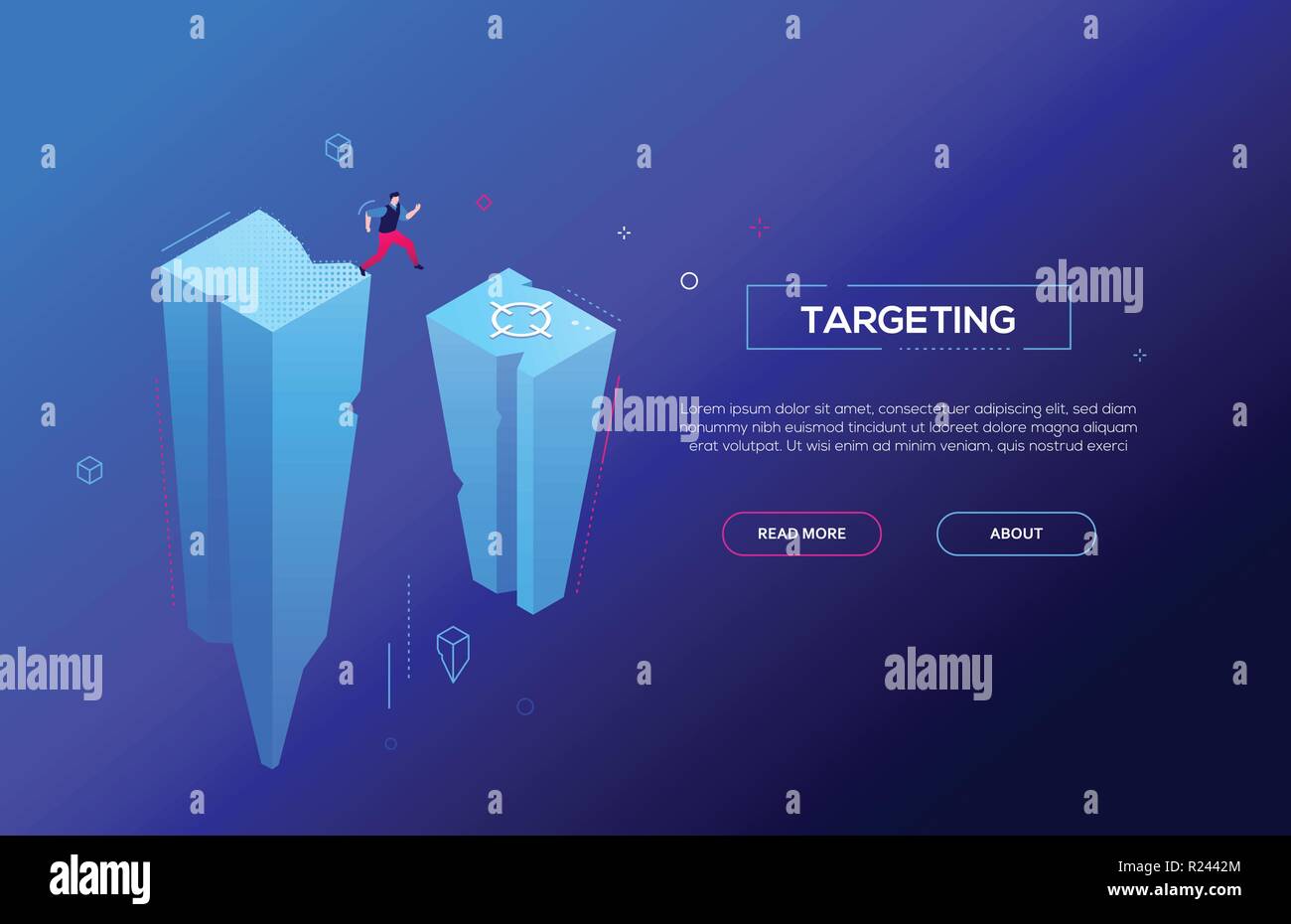 Targeting - modern colorful isometric vector web banner Stock Vector ...