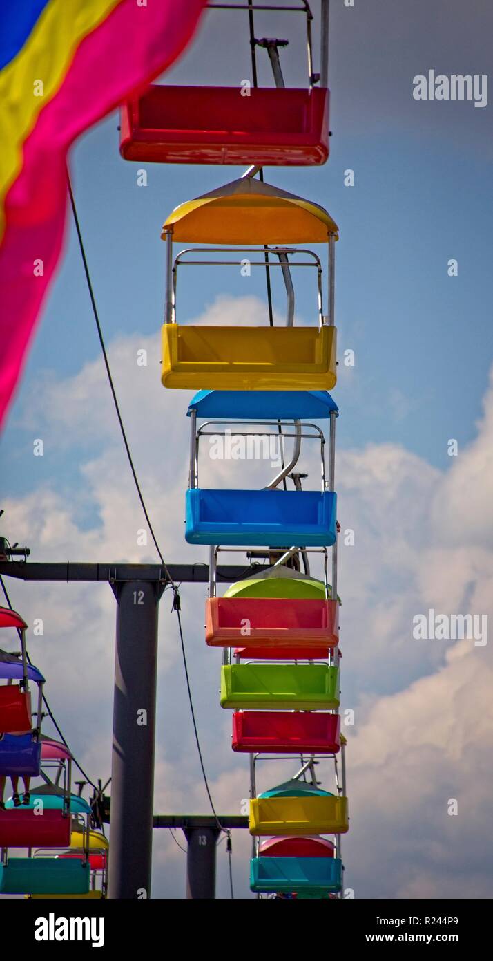 Colorful Rides and Attractions at a Local County Fair Stock Photo - Alamy