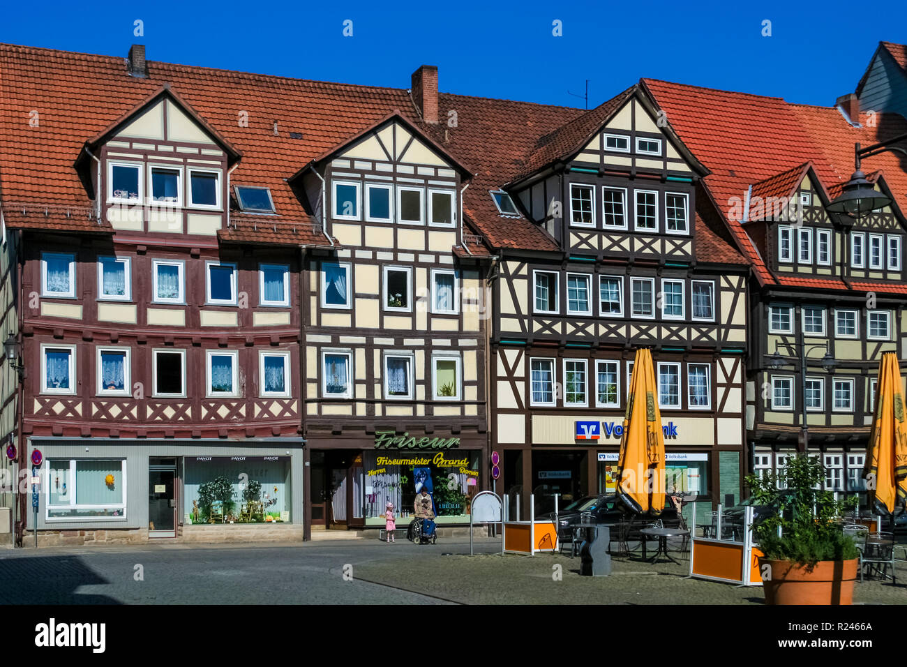 Hann. Münden, Lower Saxony/Germany - May 2008: A beautiful row of ...