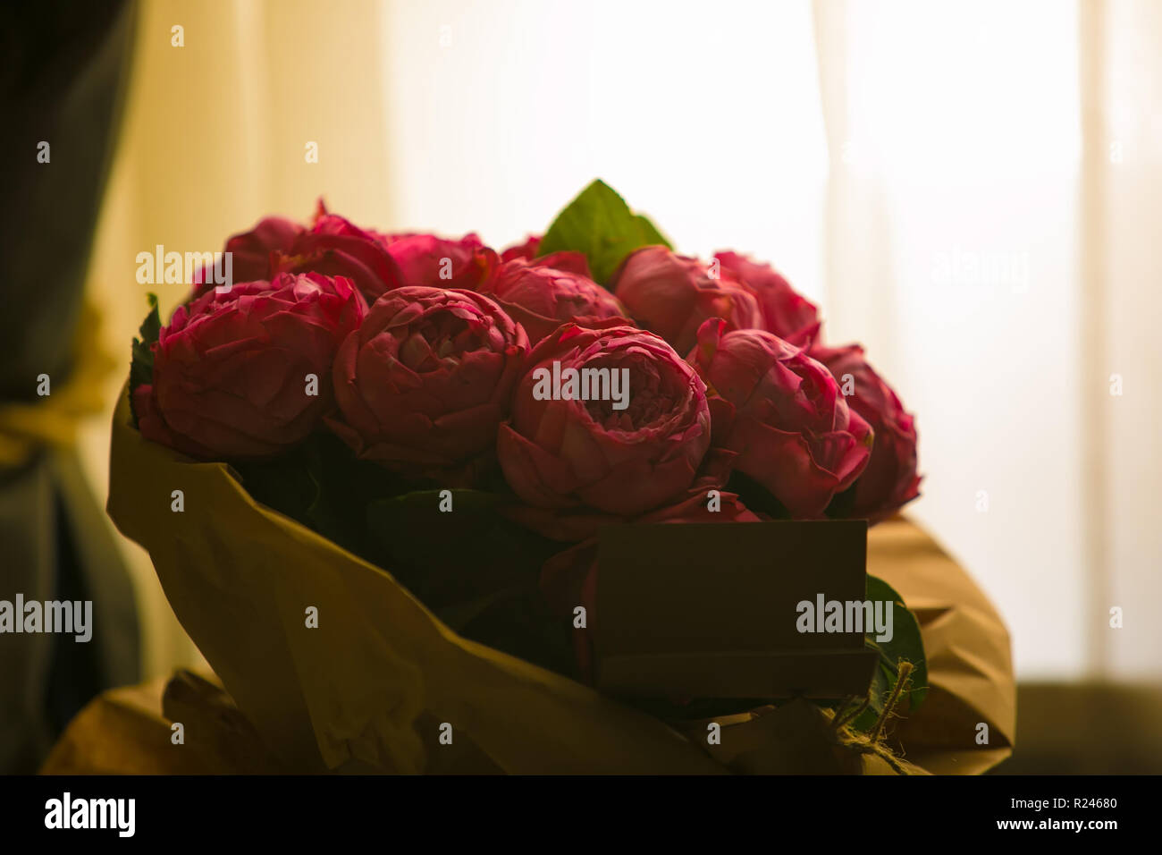 Glowing red rose flower bouquet hi-res stock photography and images - Alamy