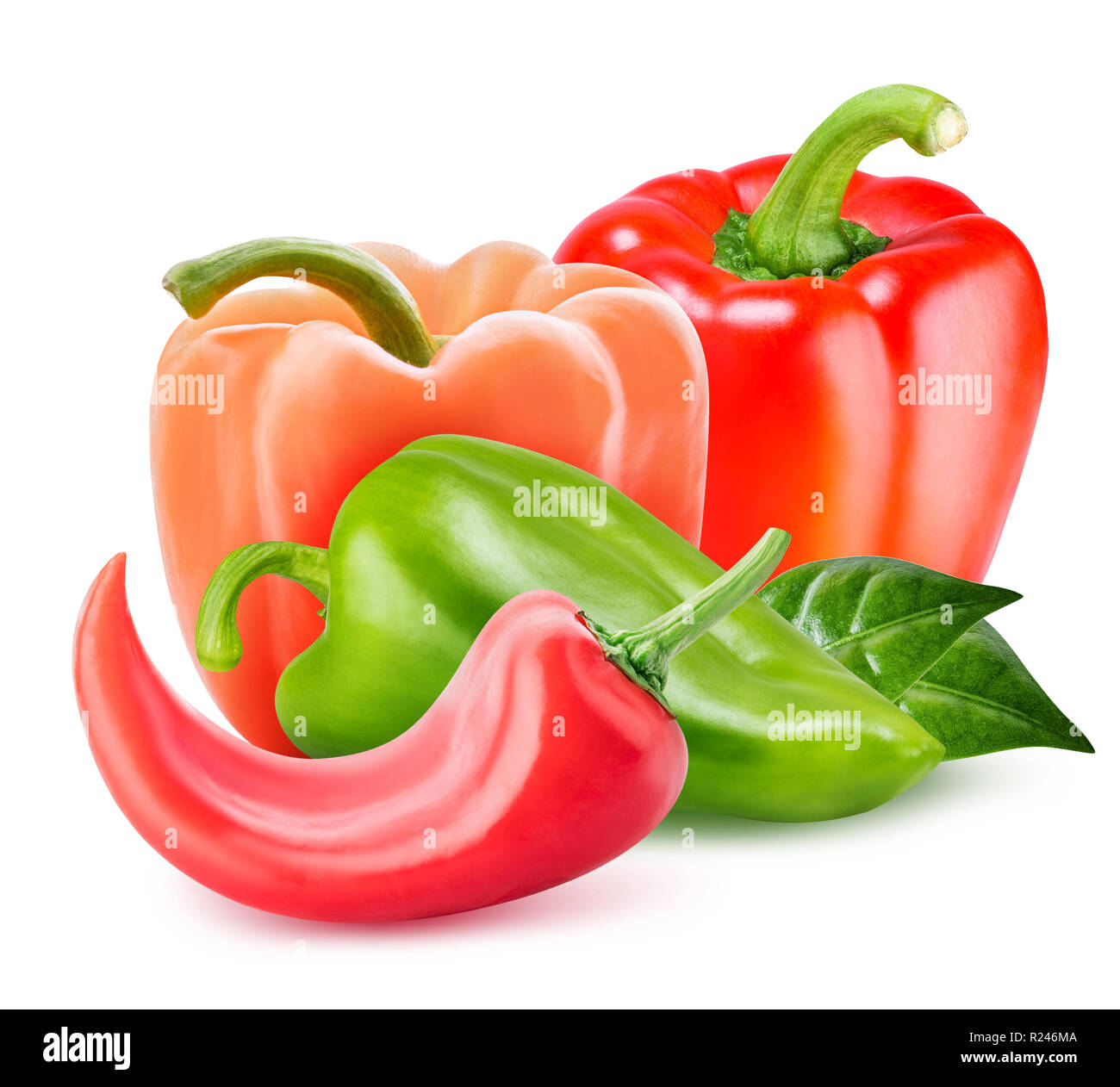 Peppers isolated on white background Stock Photo - Alamy