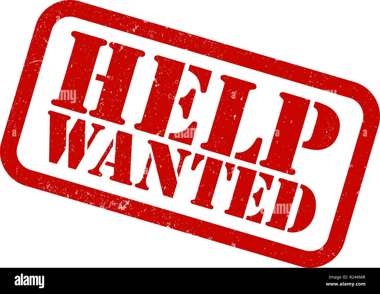 red grungy rubber stamp print with words HELP WANTED Stock Vector Image ...