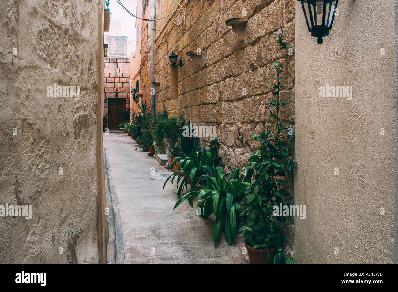 Typical street view in Malta Stock Photo - Alamy