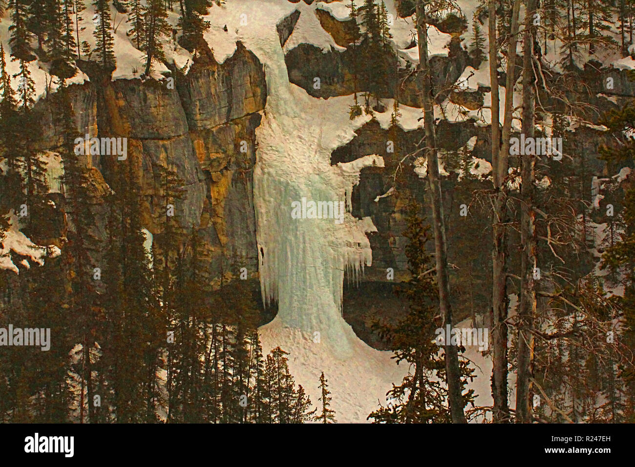 Ice Falls in Jasper National Park, Alberta, Canada Stock Photo - Alamy