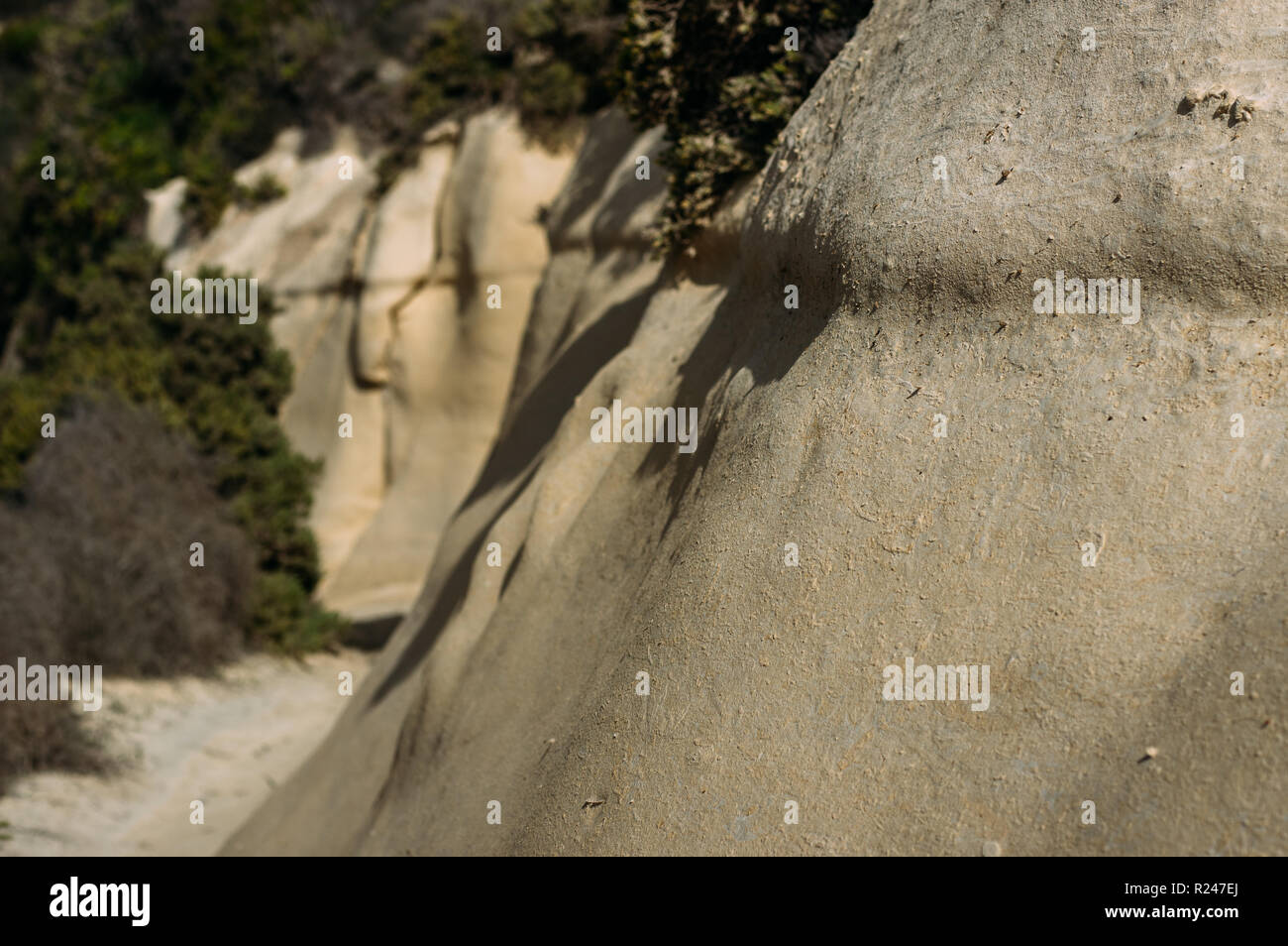 Beautiful sand wall on coastline, Malta Stock Photo - Alamy