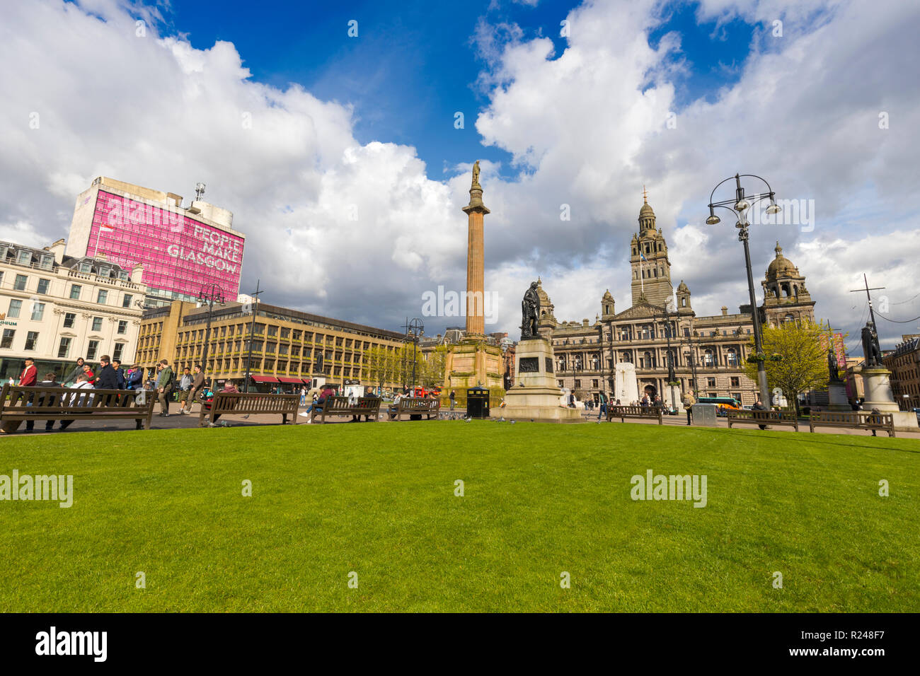 George Square, Glasgow, Scotland, United Kingdom, Europe Stock Photo ...