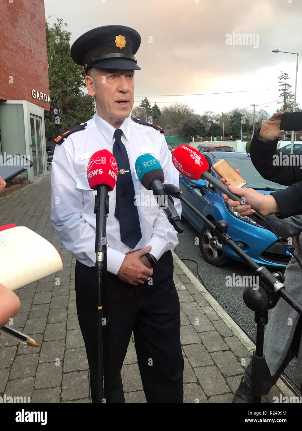 Superintendent Gerry Wall addresses the media at Leixlip garda station ...