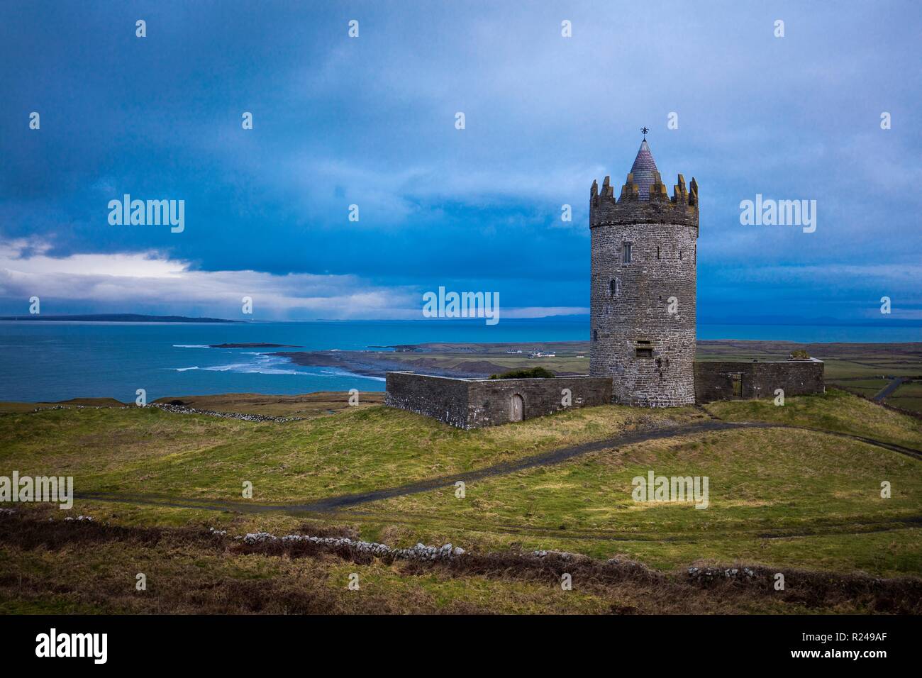 Doonagore Castle, Doolin, Cliffs Coastal Walk, County Clare, Munster ...