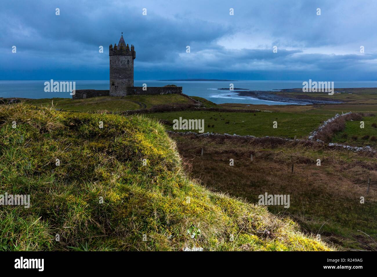 Doonagore Castle, Doolin, Cliffs Coastal Walk, County Clare, Munster ...