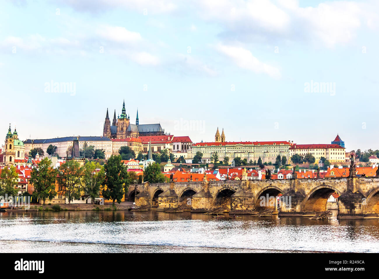 Charles Bridge and Lesser Town of Prague view Stock Photo - Alamy