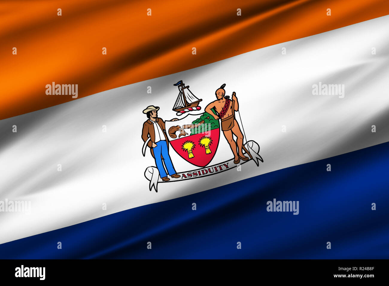 Albany New York 3D waving flag illustration. Texture can be used as ...
