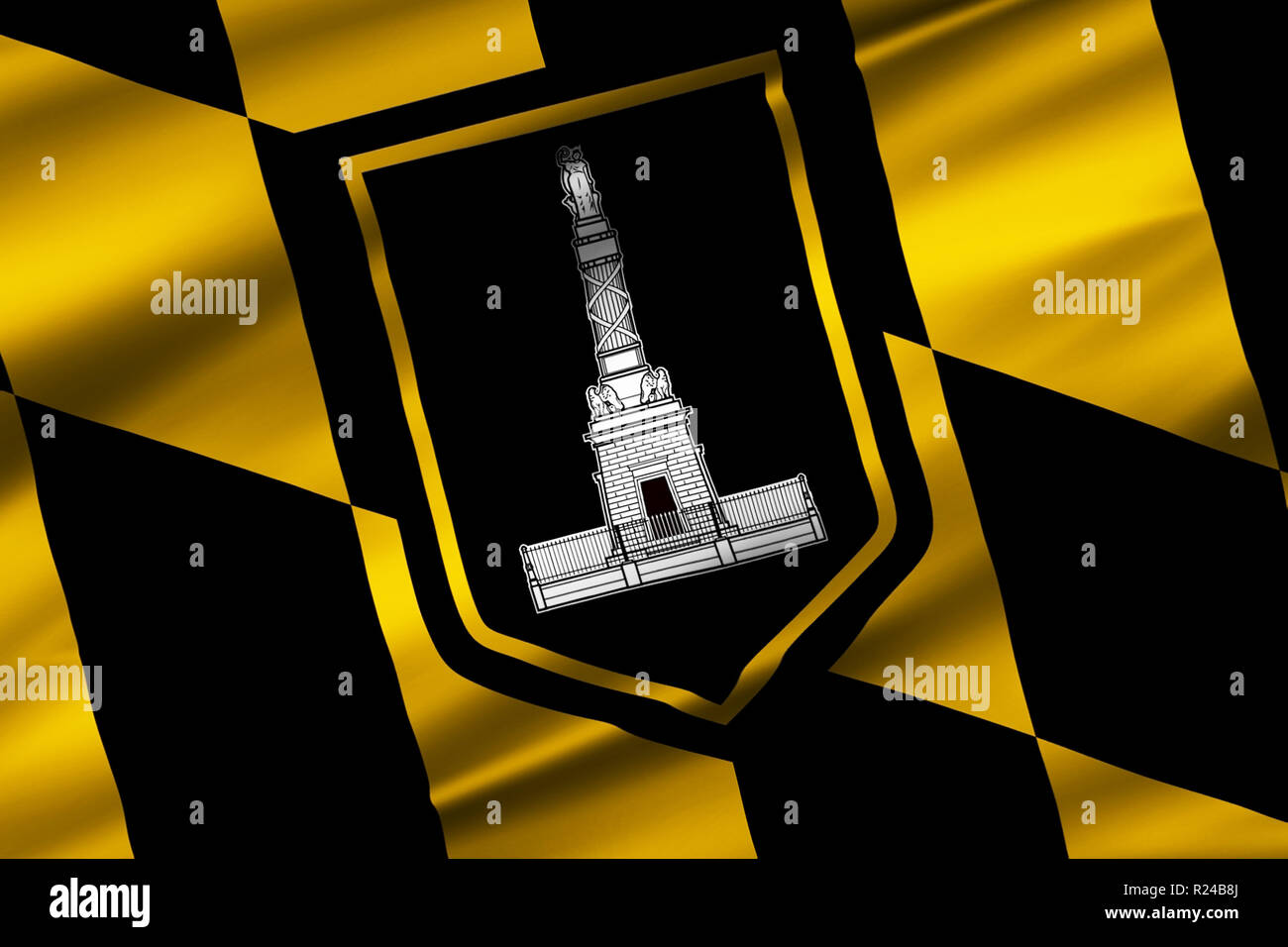 Baltimore City 3D waving flag illustration. Texture can be used as ...