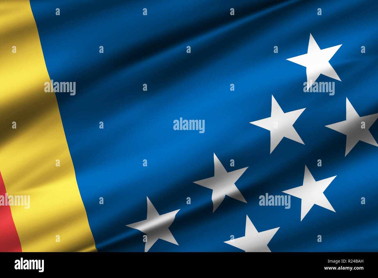 Durham North Carolina 3D waving flag illustration. Texture can be used ...