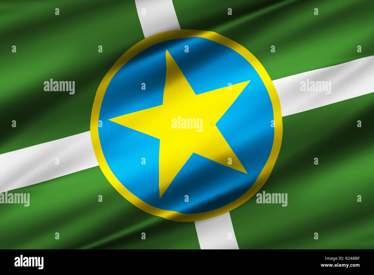 Jackson Mississippi 3D waving flag illustration. Texture can be used as ...