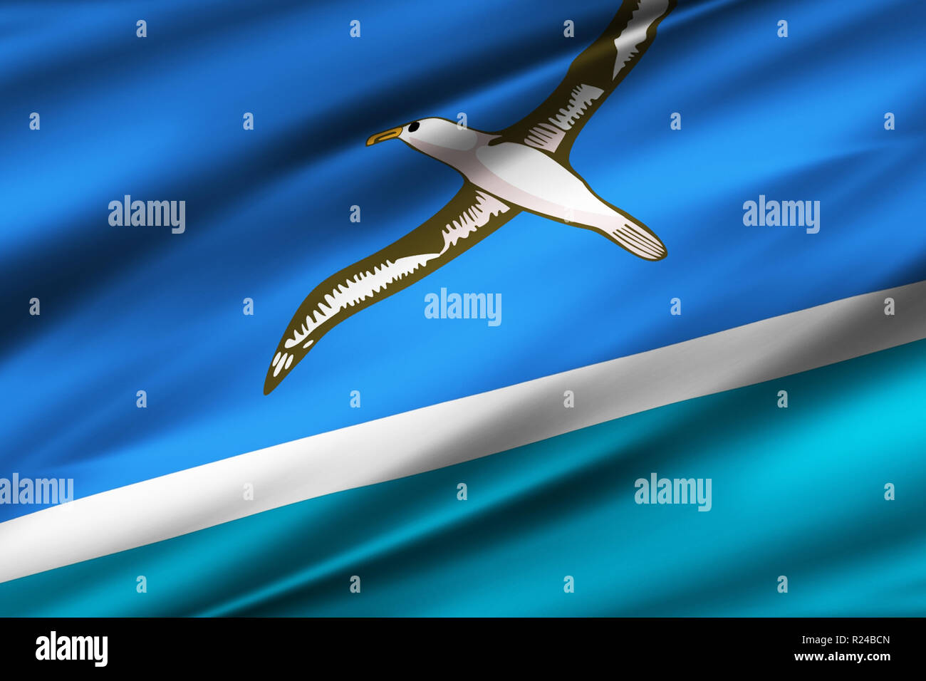 Midway Islands 3D waving flag illustration. Texture can be used as ...