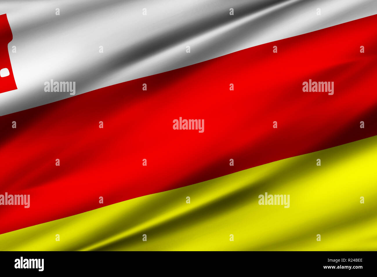 Santa Barbara California 3D waving flag illustration. Texture can be ...