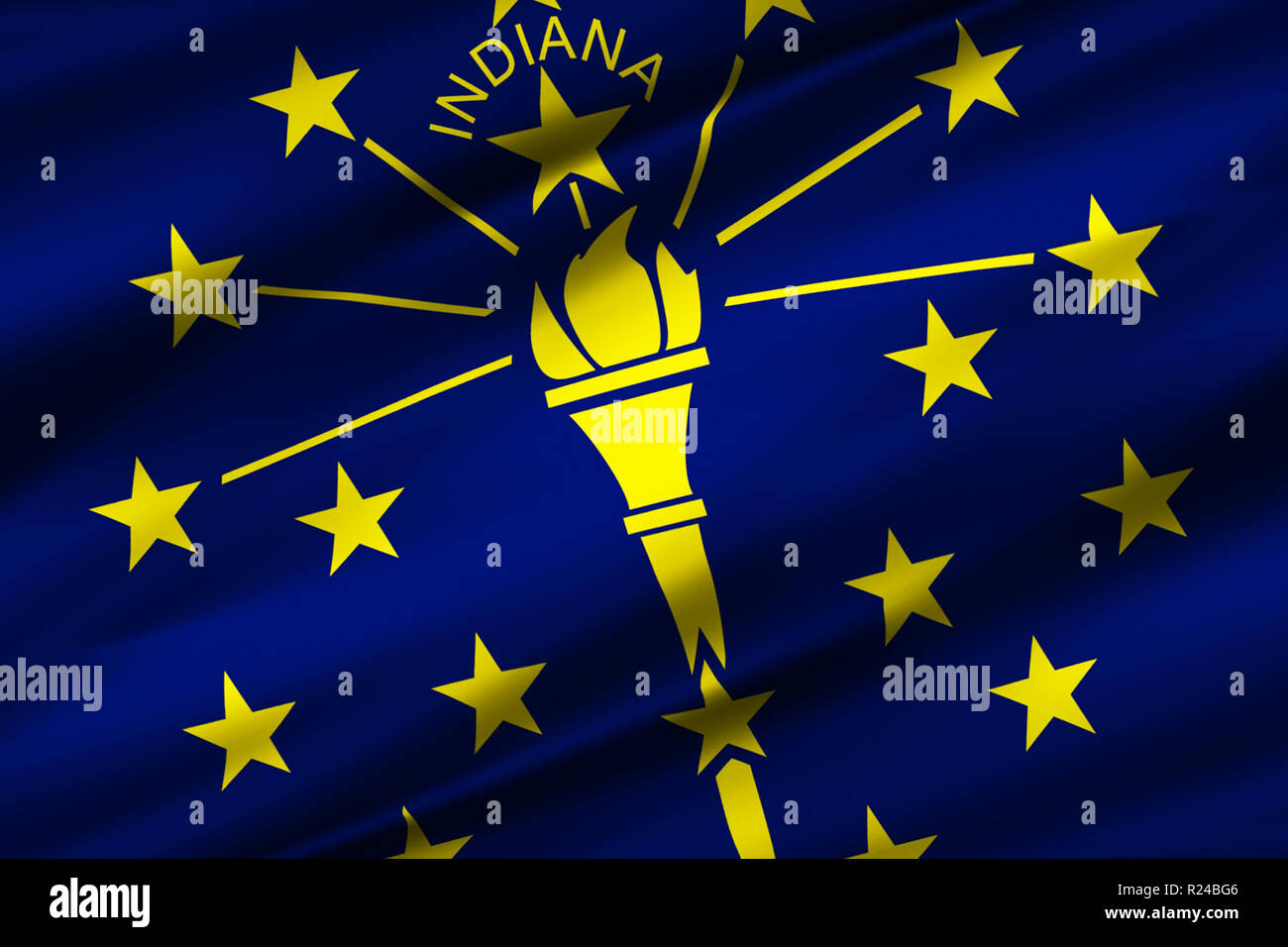 Indiana 3D waving flag illustration. Texture can be used as background ...