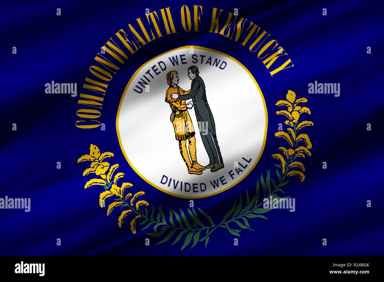 Kentucky 3D waving flag illustration. Texture can be used as background ...