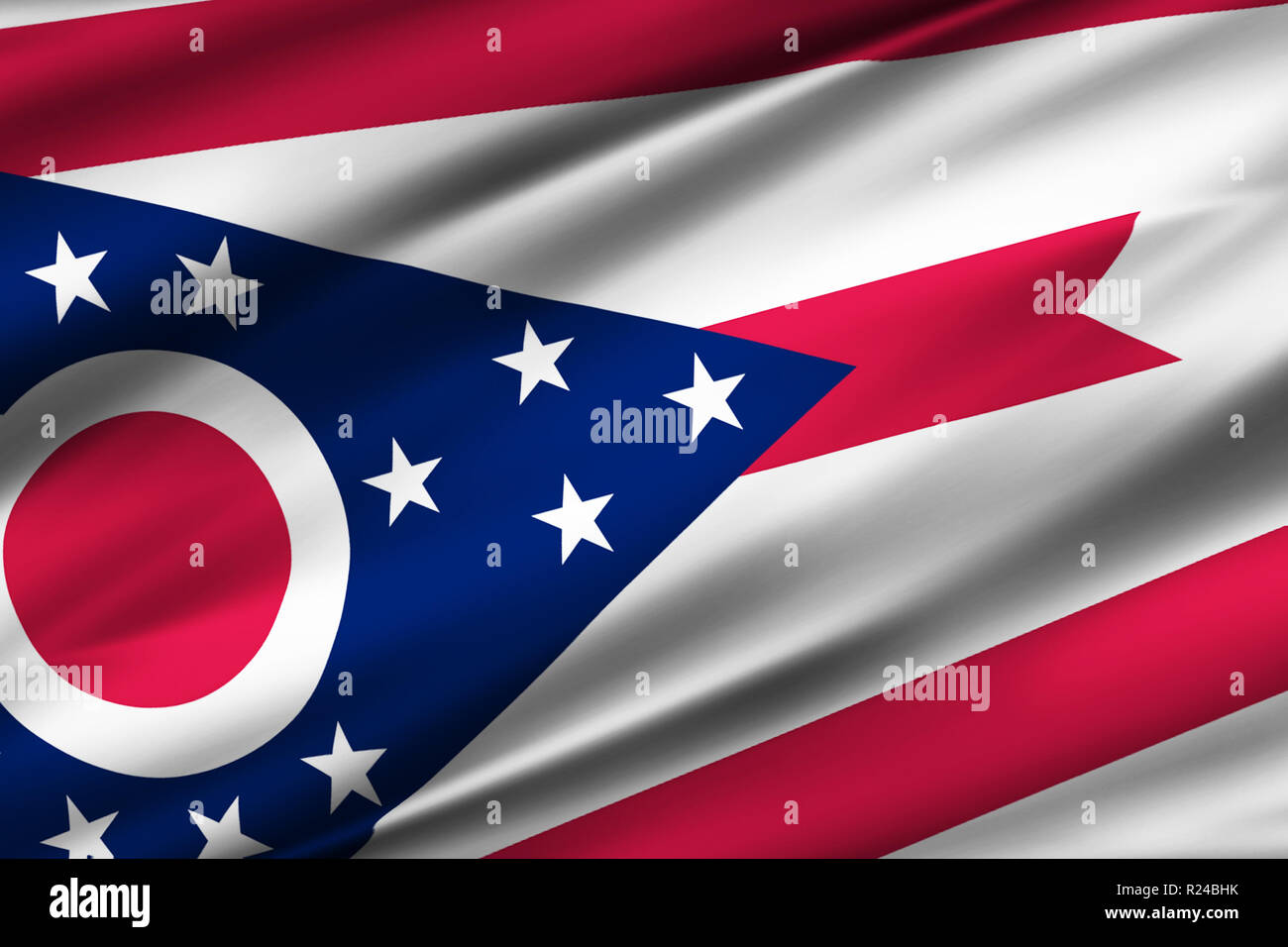 Ohio 3D waving flag illustration. Texture can be used as background ...