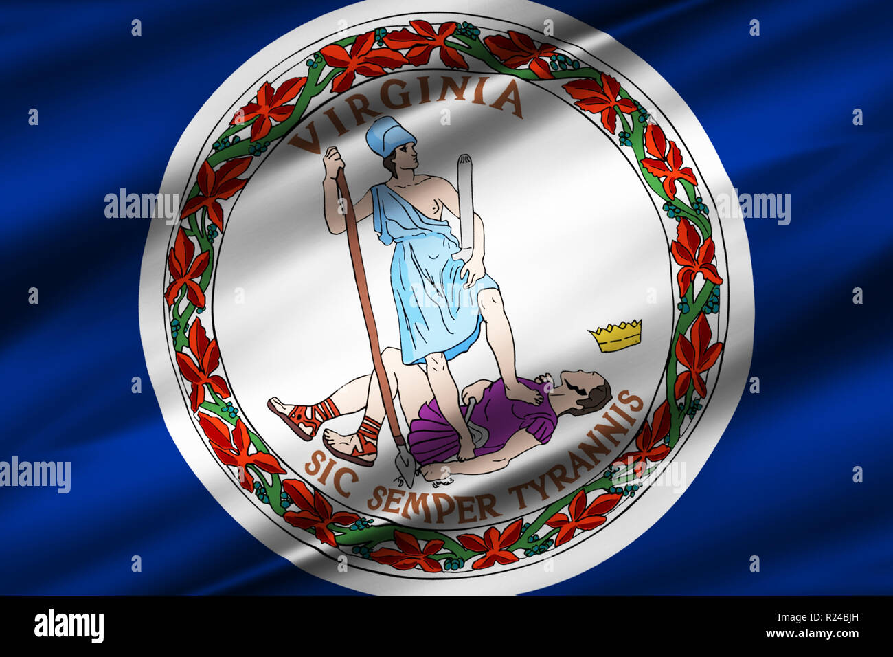 Virginia 3D waving flag illustration. Texture can be used as background ...