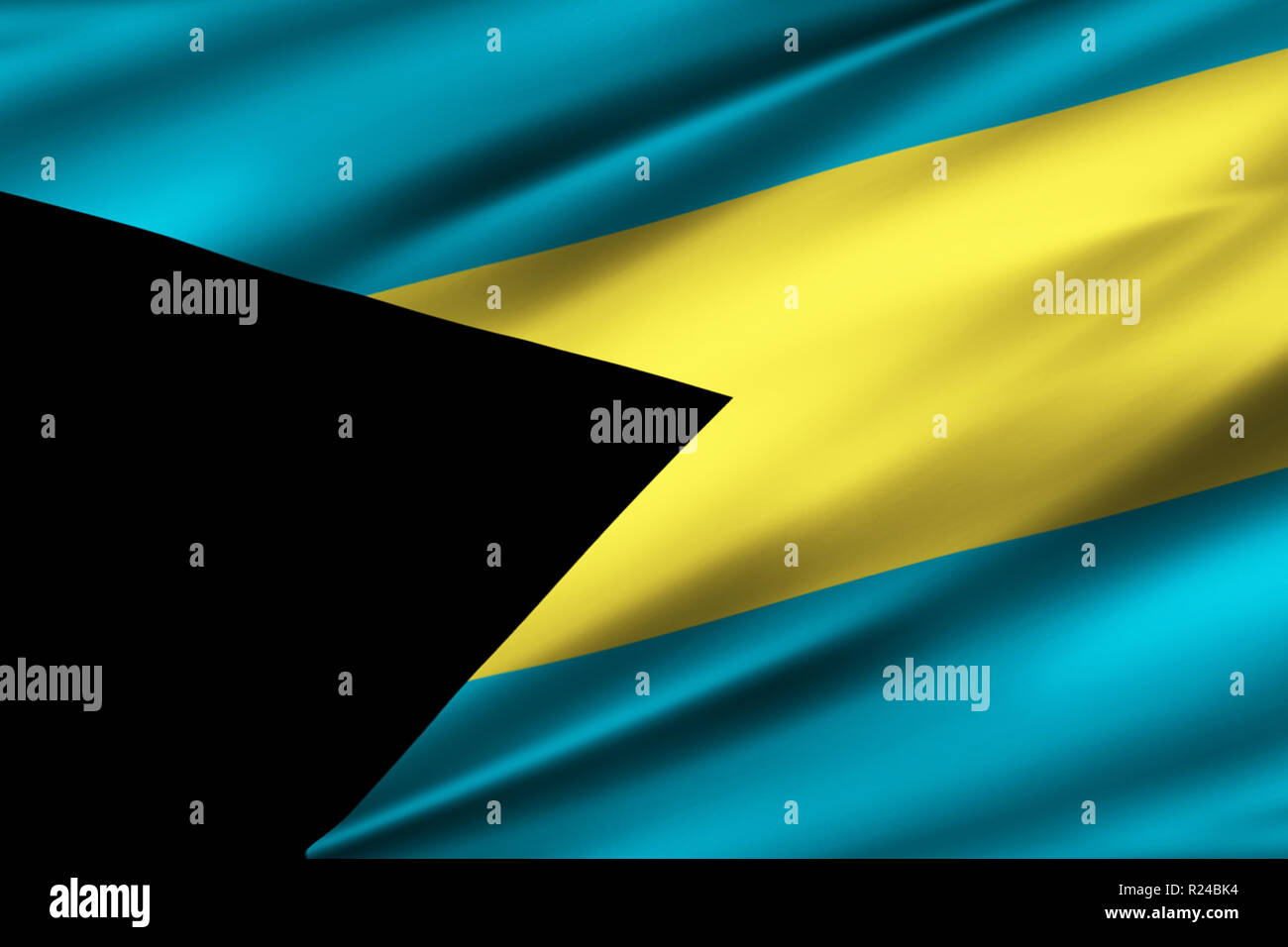 Bahamas 3D waving flag illustration. Texture can be used as background ...